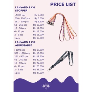 Jual [CUSTOM SATUAN] Custom Lanyard id card printing full 2 sisi ukuran ...
