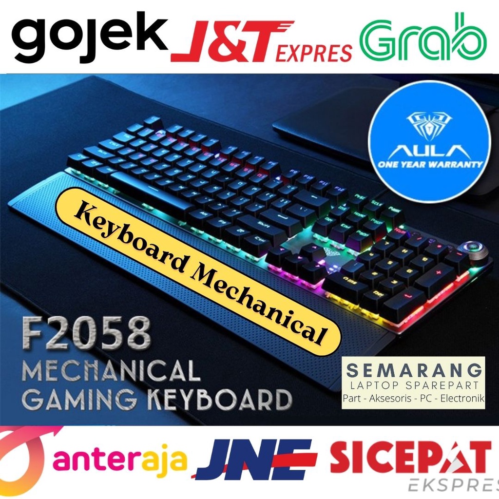 Jual AULA F2058 Keyboard Mechanical Gaming Rgb Blue Switch External ...