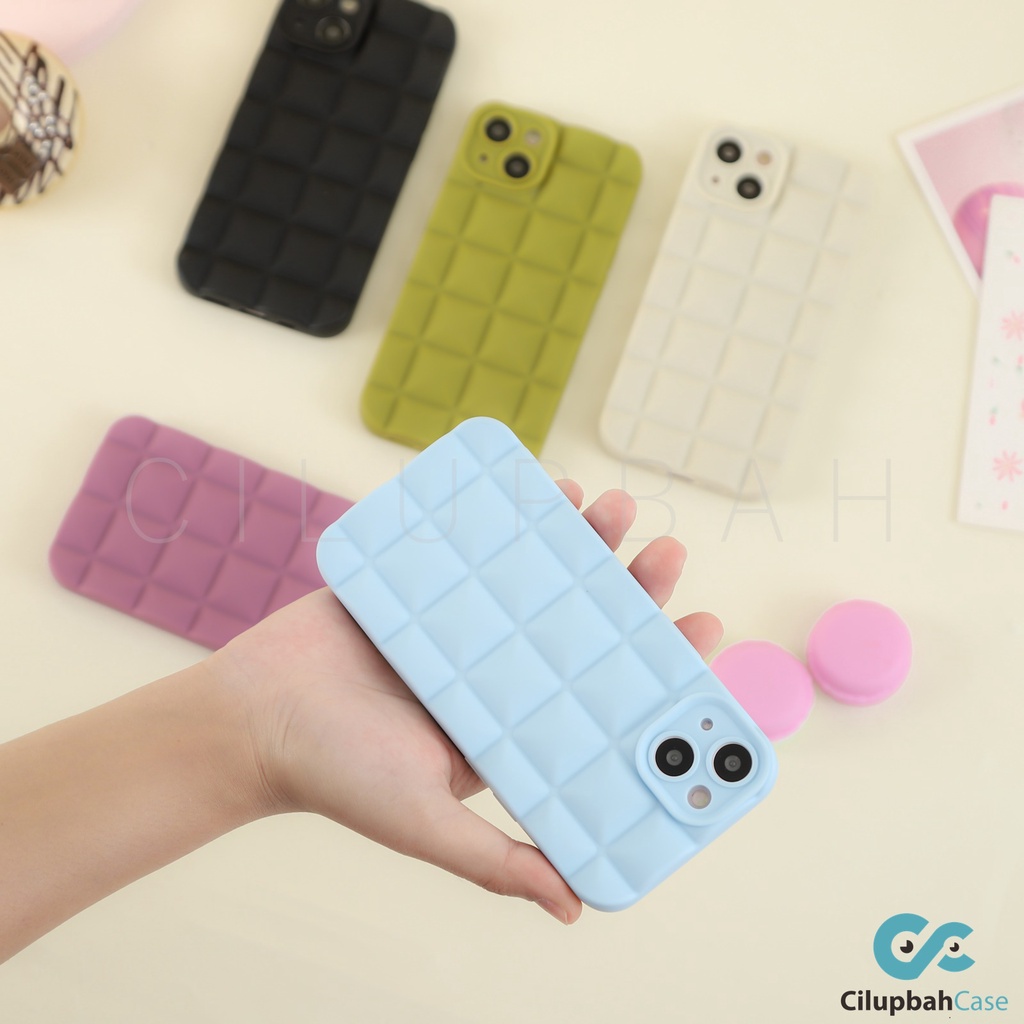 Silicone Waffle Square Full Lenscover Case for iPhone 7 8 PLUS XR X XS ...