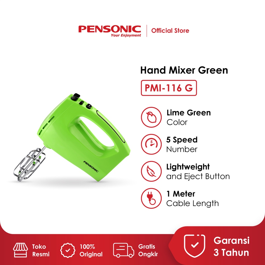 Jual PENSONIC Hand Mixer Tangan Alat Pengaduk Pengocok Adonan Telur PMI ...