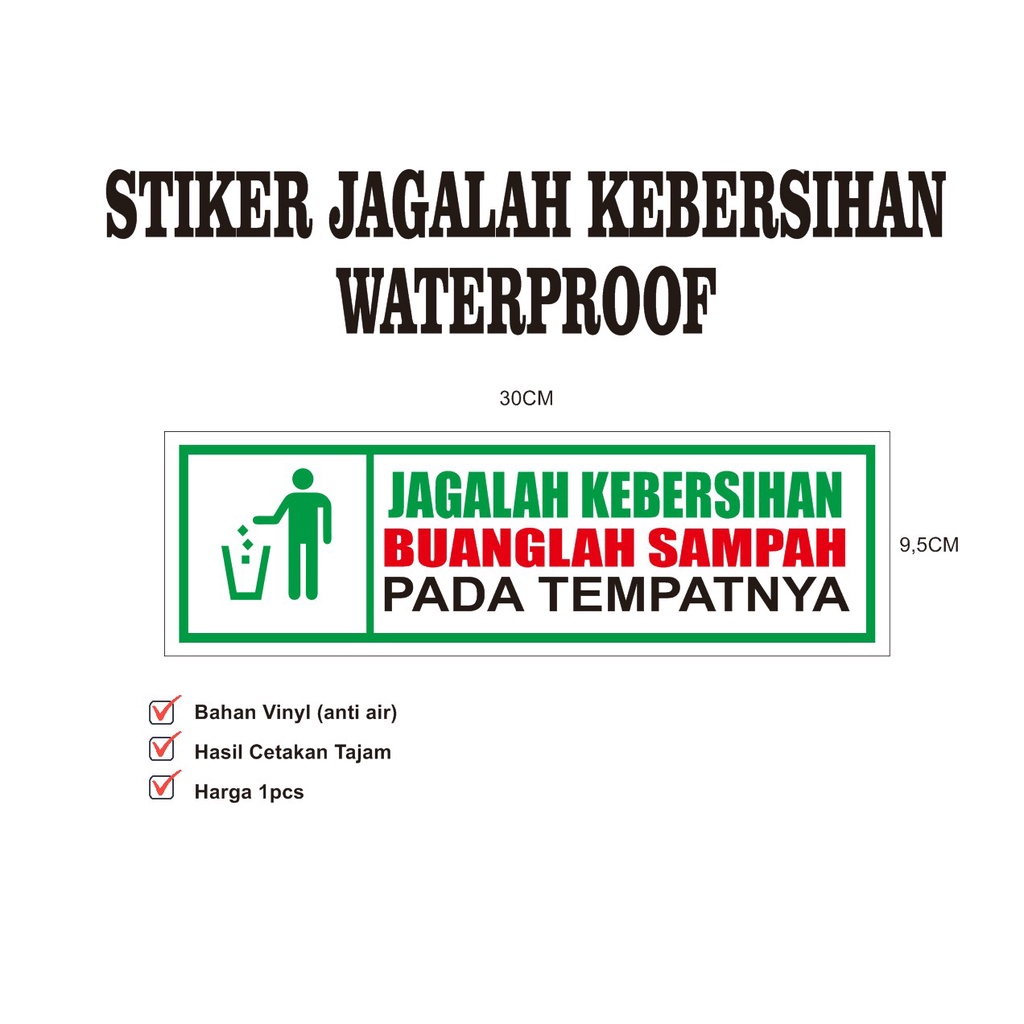 Jual Stiker jagalah kebersihan (waterproof) | Shopee Indonesia