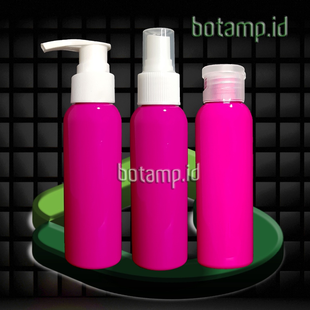 Jual Botol BR 100 ml Pink Pastel Mapel | Tutup Spray Pump Fliptop Presstop DLL | Shopee Indonesia