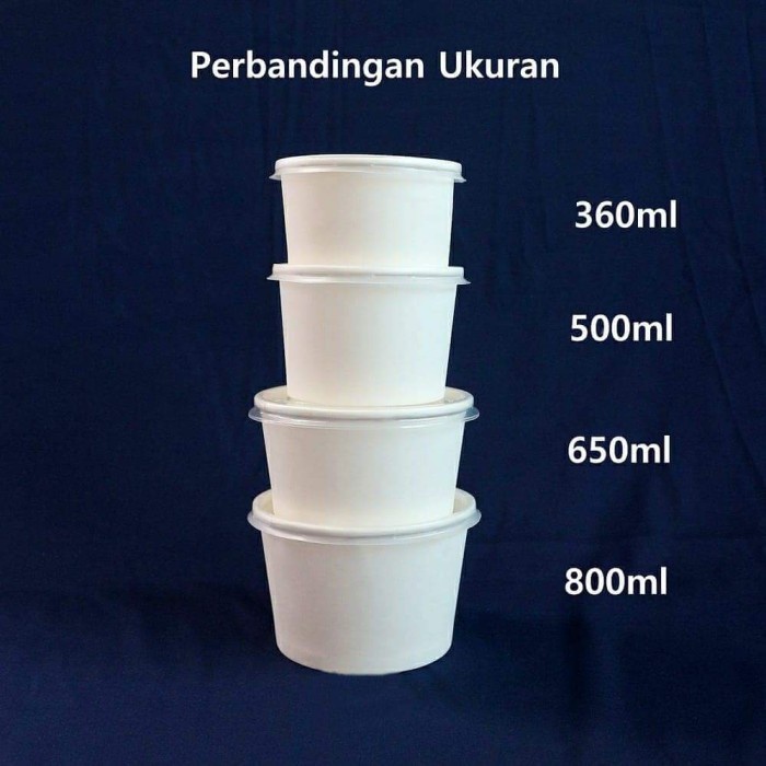 Jual Paper Bowl + LID (Semua Ukuran) / Cup Kertas / Rice Bowl ...