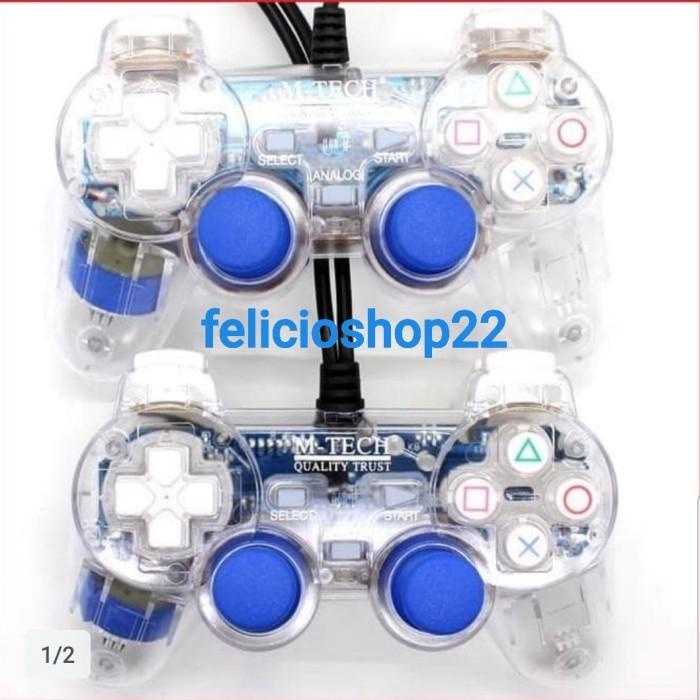 Jual GAMEPAD JOYSTICK USB DOUBLE TRANSPARAN STICK PS PC MTECH / M TECH ...