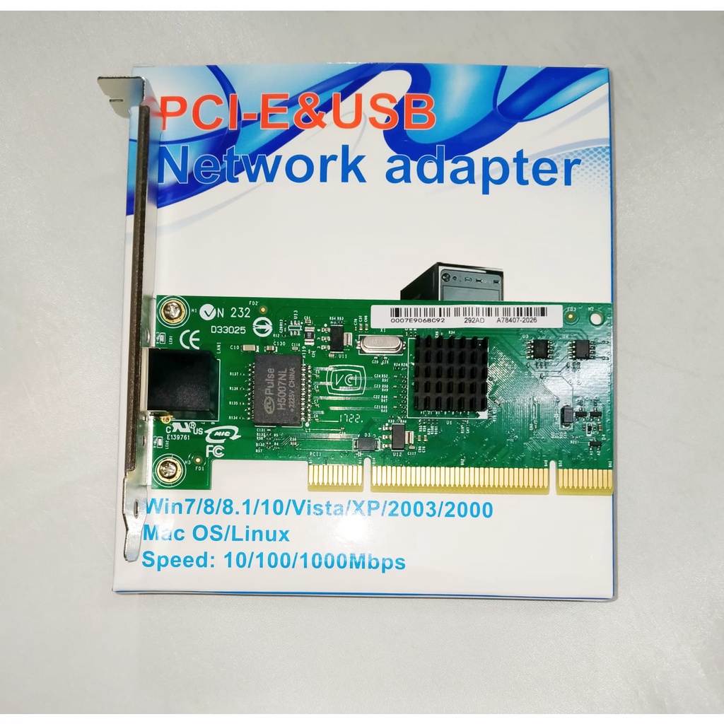 Jual PCI LAN Gigabit INTEL 1 port Ethernet card PWLA8390MT | Shopee ...