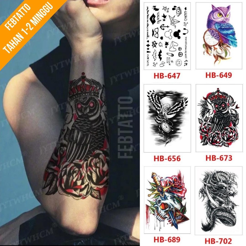 Jual Tato Temporer Ukuran 21cmx15cm Motif Aesthetic Tatto Temporary ...