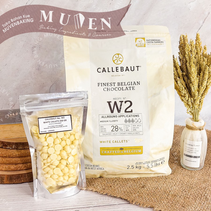 Jual CALLEBAUT W2 WHITE CALLETS 250 GR | Shopee Indonesia