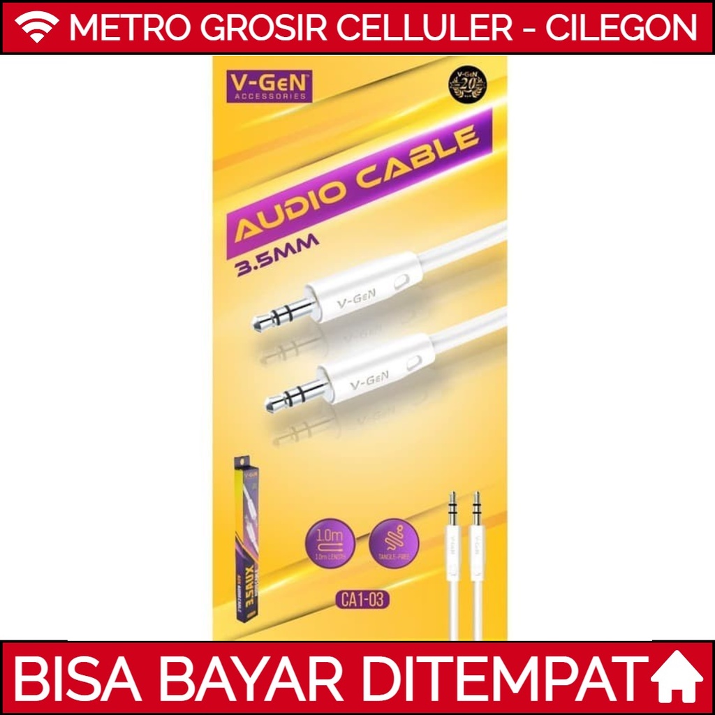 Jual KABEL AUX VGEN CA103 Audi Cable 3.5mm Panjang 100cm | Shopee Indonesia