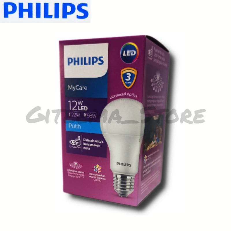 Jual Lampu Philips LED 12 watt , LED philips my care warna putih 12 ...
