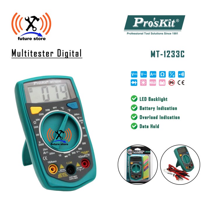 Jual ProsKit MT-1233C Digital Multimeter - Multitester Digital Pro'skit ...