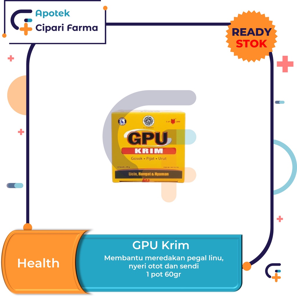 Jual GPU Krim Cream Obat Gosok | Nyeri Otot | Sendi | Pegal Linu ...