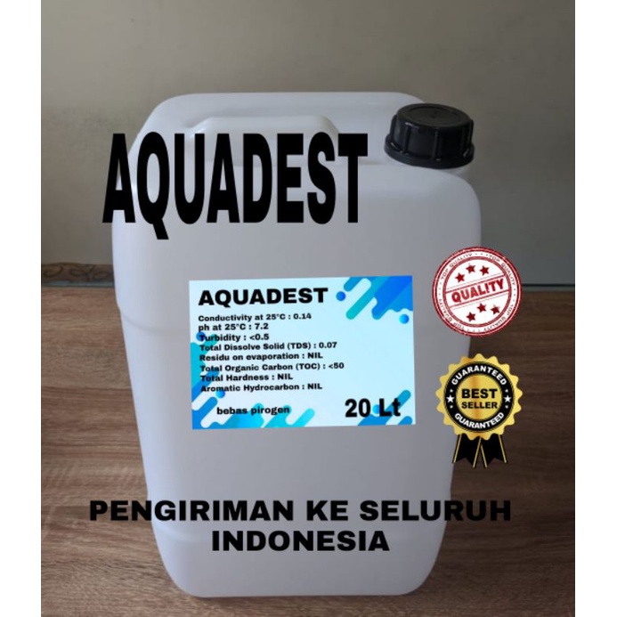 Jual Aquadest aquades / Distilled water / air suling ukuran 20 liter ...