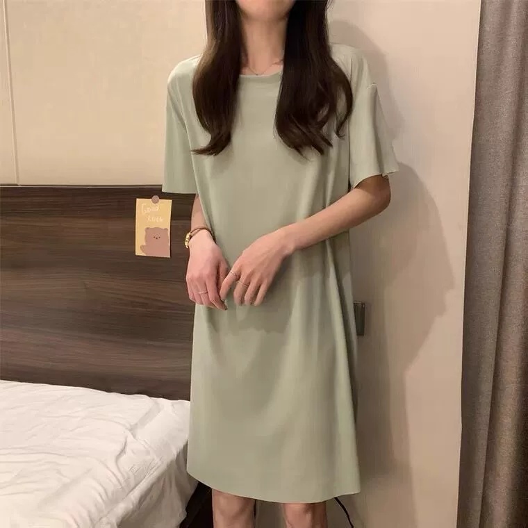 Jual Daster terusan wanita | Baju terusan Ice Silk Seamless | Shopee ...