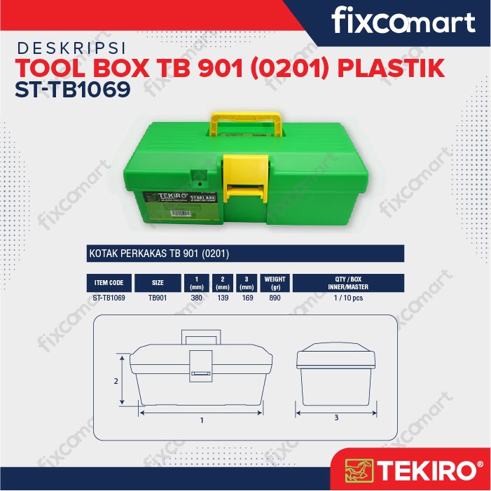 Jual Tekiro Tool Box Plastik 0201 / Tempat Perkakas / Kotak Perkakas | Shopee Indonesia