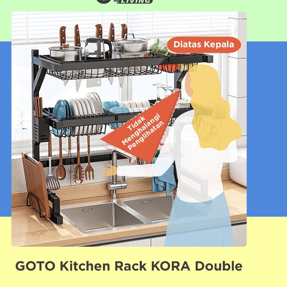 Jual Goto Kora Rak Piring Bumbu Dapur Kitchen Rack Portable Minimalis ...