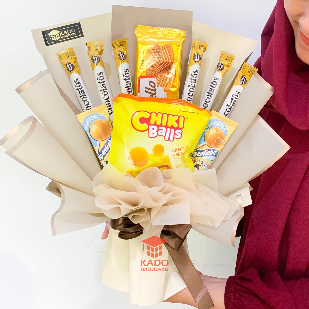 Jual Buket Snack Basic Cream Murah Kado Sidang Skripsi | Shopee Indonesia