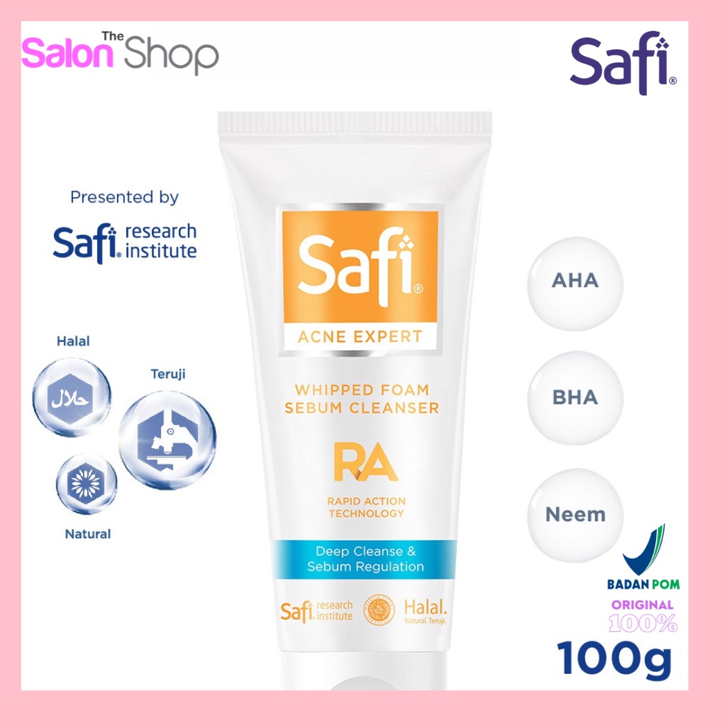 Jual Safi Acne Expert Whip Foam Sebum Cleanser 100gr | Shopee Indonesia