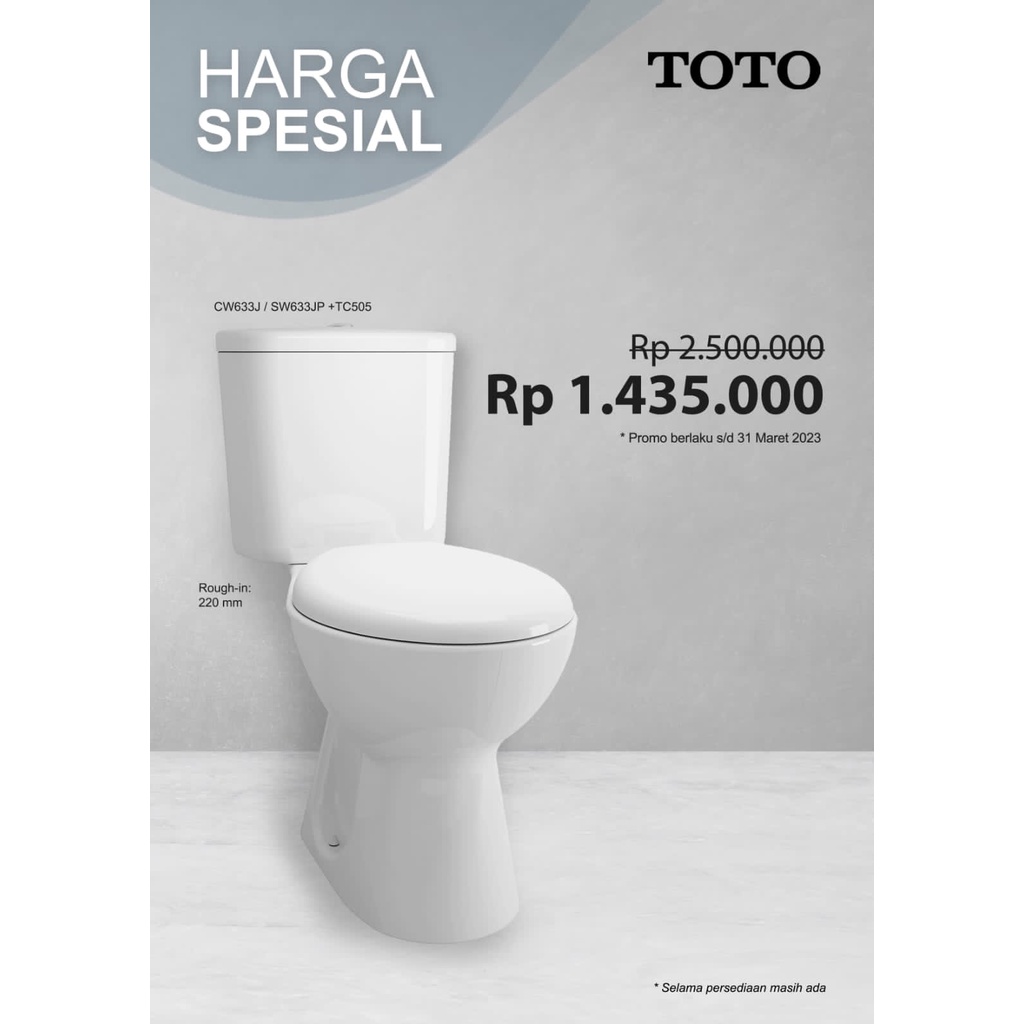 Jual KLOSET Duduk TOTO CW633j / Closet Duduk CW 633J / CW 633 J | Shopee Indonesia