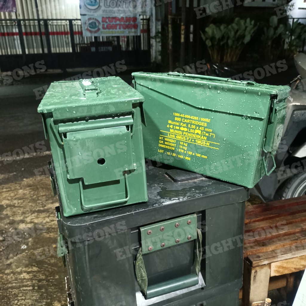 Jual Box Kotak Peluru PINDAD Serbaguna Bekas Kaleng Besi Multifungsi ...