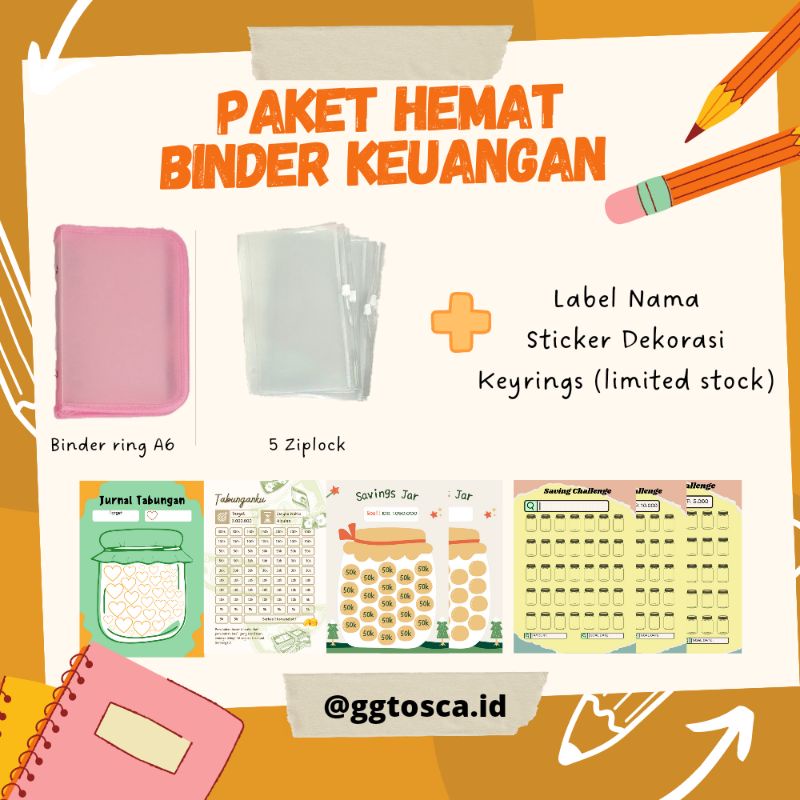 Jual Binder Keuangan / Binder A6 / Binder Saving Challenge / Paket ...
