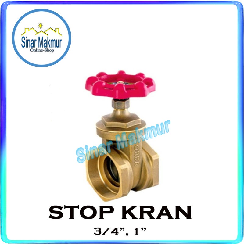 Jual Stop Kran Putar Gate Valve 3/4" Inch (ONDA) | Shopee Indonesia