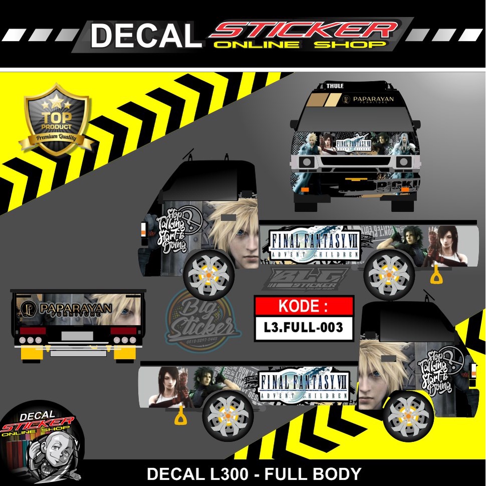 Jual STIKER MOBIL PICKUP L300 STICKER DECAL PRINT VARIASI FULL BODY ...