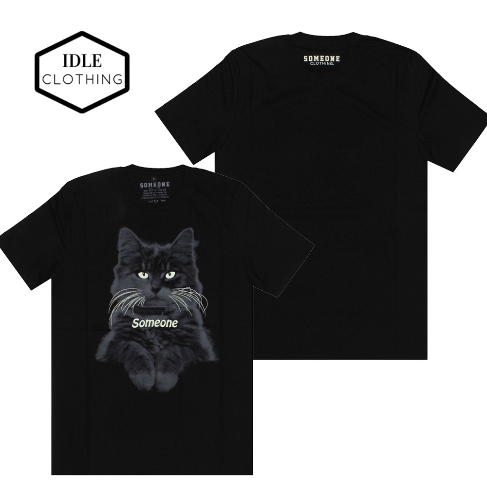 Jual Idle T Shirt Glow In The Dark Black 012D Cat | Shopee Indonesia