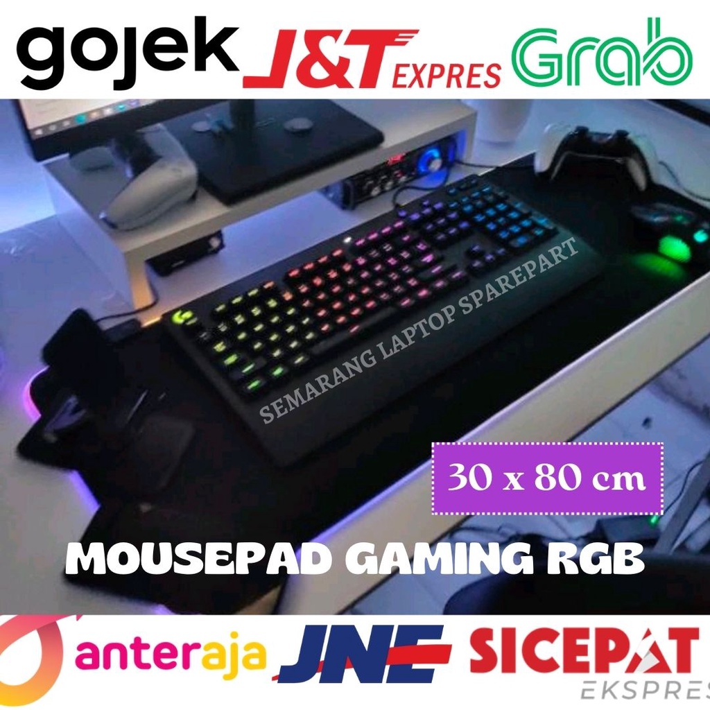 Jual MOUSEPAD GAMING RGB Lebar Led Xxl Nyala Gamer Tatakan Mouse ...