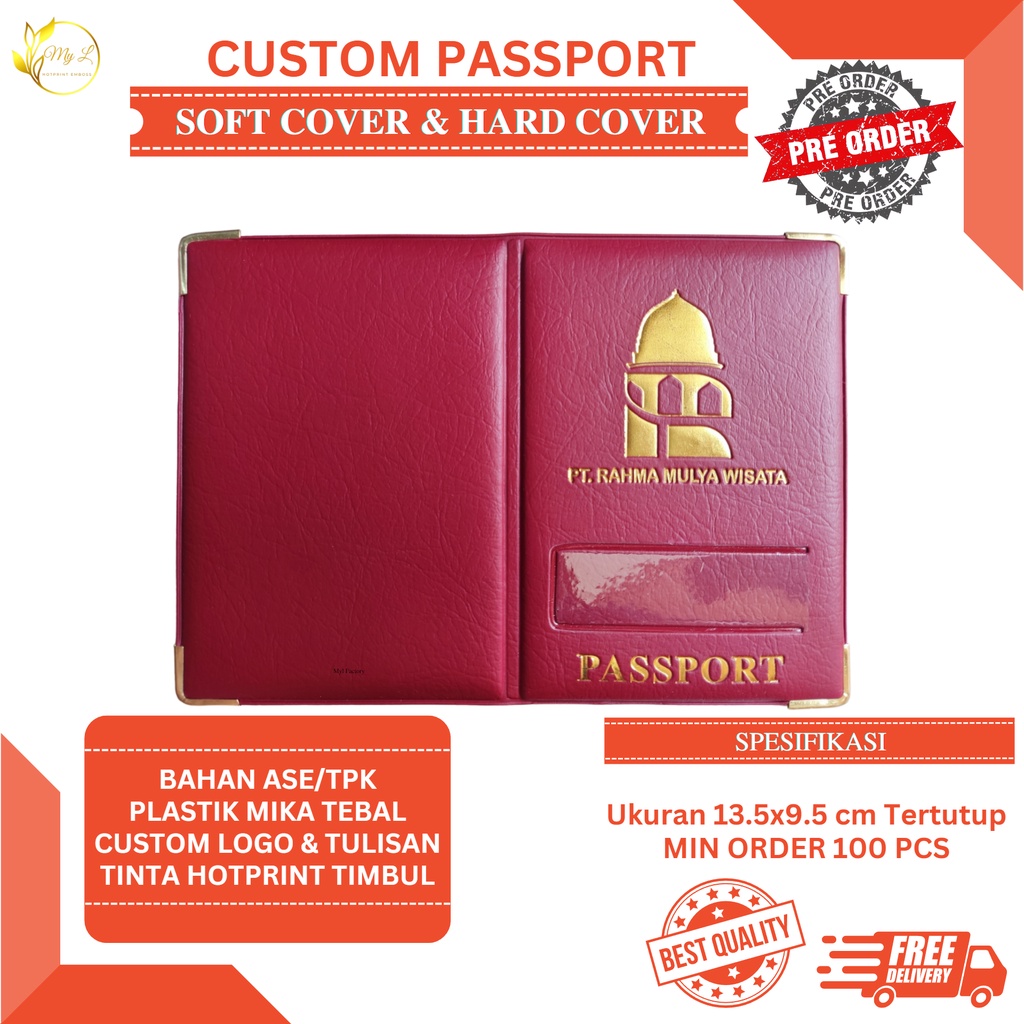 Jual My.L CUSTOM - SAMPUL PASPOR TRAVEL CUSTOM LOGO & TULISAN, PASSPORT ...