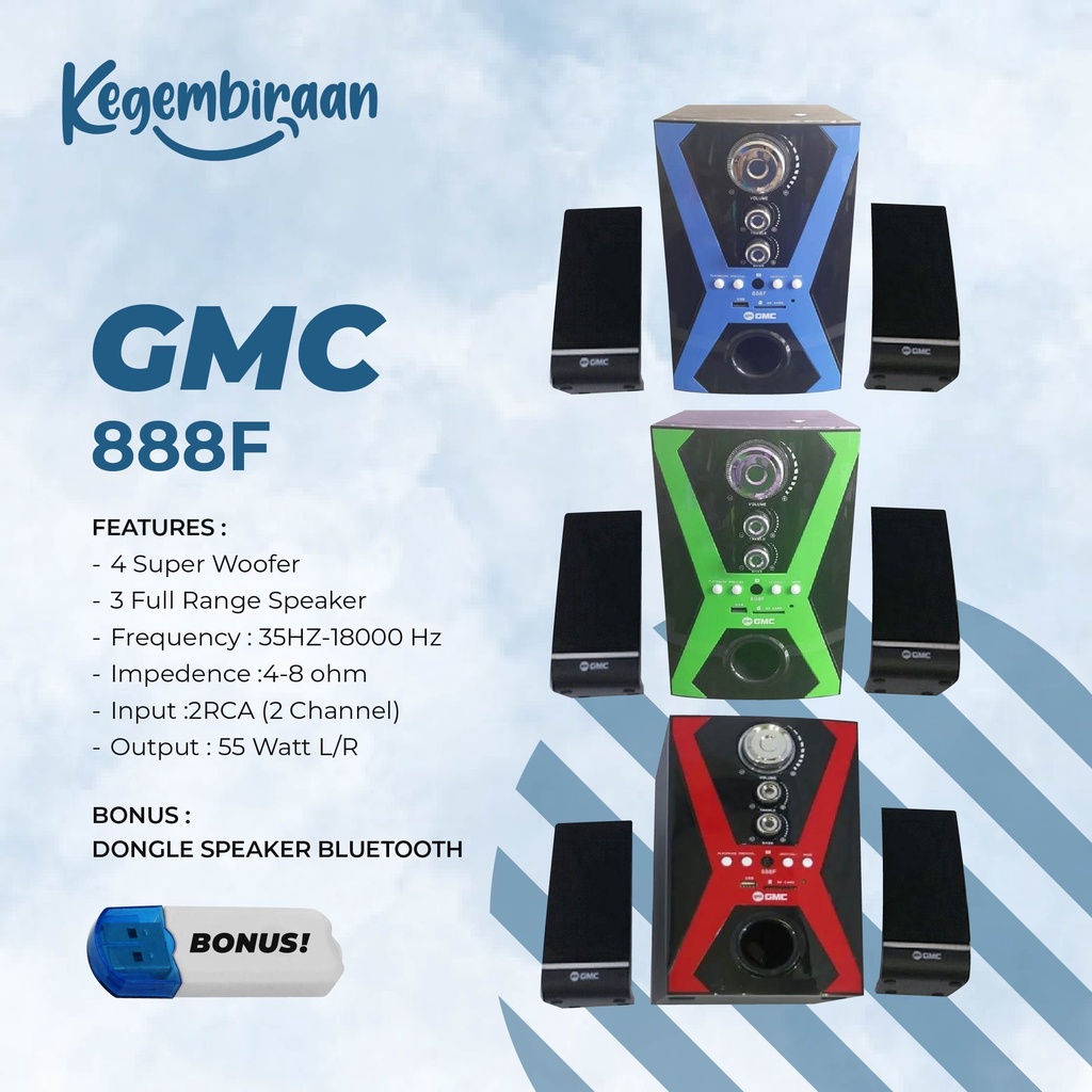 Jual GMC SPEAKER Komputer seri 888F gmc speaker | Shopee Indonesia