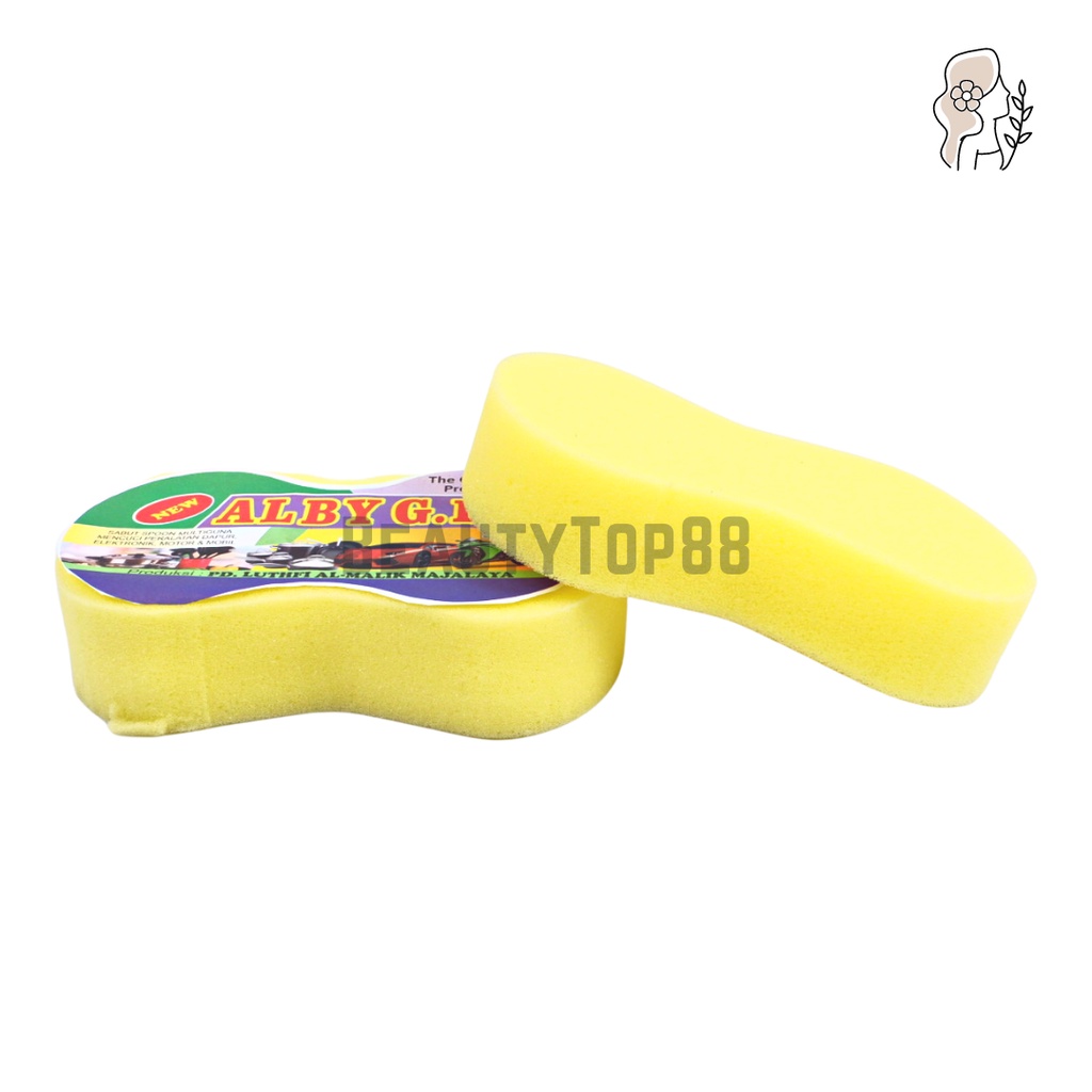 Jual Sponge Busa Motor / Spons Cuci Kuning Bentuk 8 / Foam Wash Tebal ...