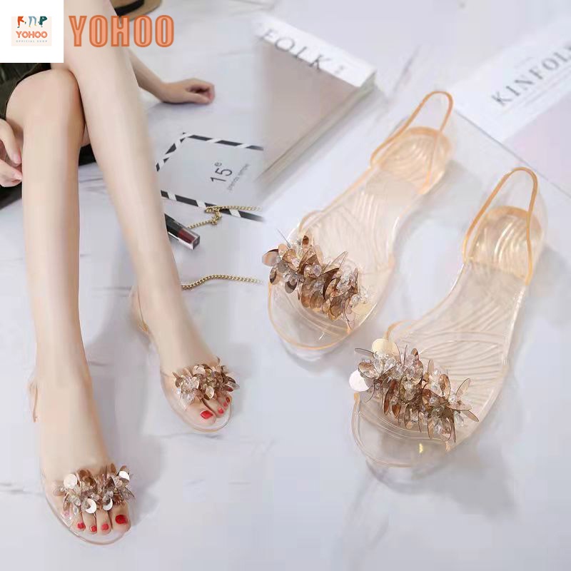 Jual Sepatu kaca transparan / Sepatu jelly premium/ Flat Jelly Shoes ...