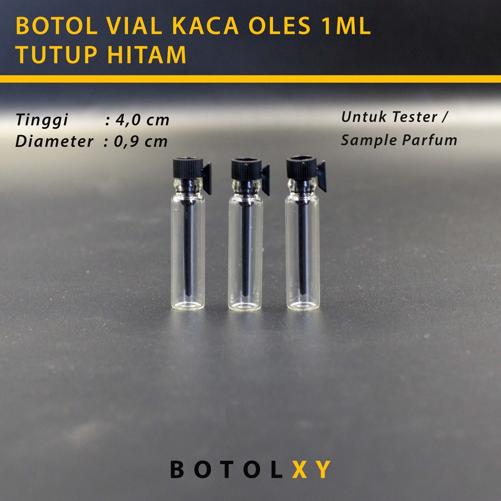 Jual Vial 1ml Botol Lidi Tester Sample Parfum Kaca Stik Oles Mini ...
