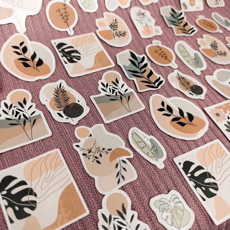 Jual 15pcs Sticker Aesthetic Book Abstact Nature Vintage Die Cut Stiker ...