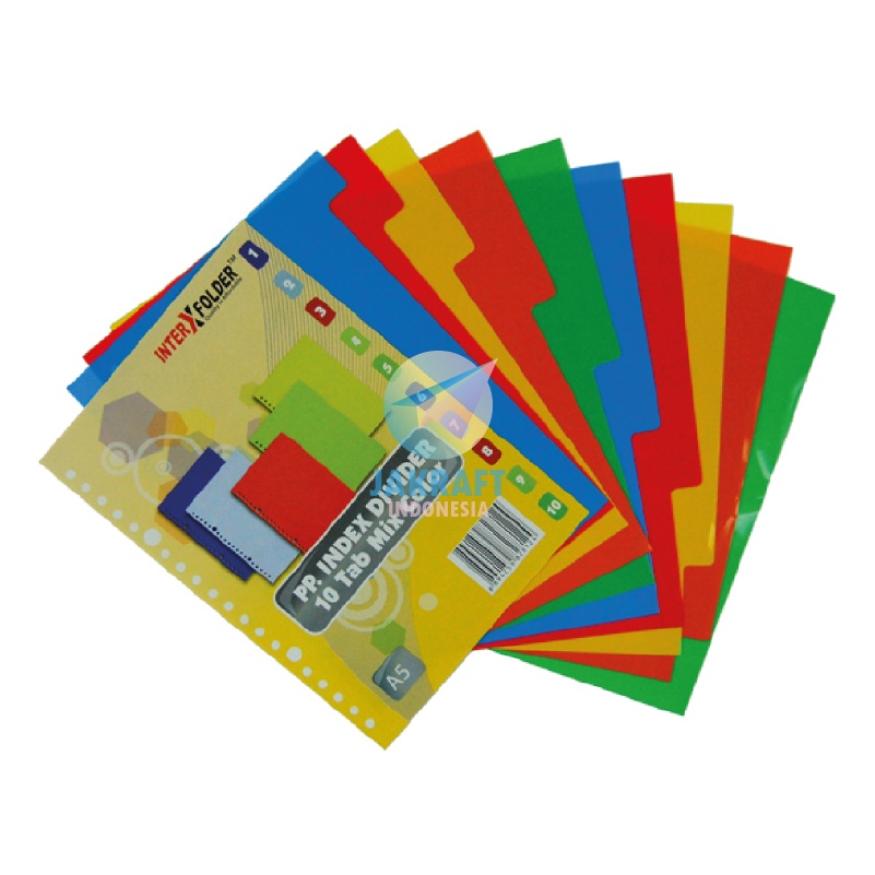 Jual (1 Set) Divider Plastik Pembatas Kertas Binder Note A5 isi 10 Tabs ...