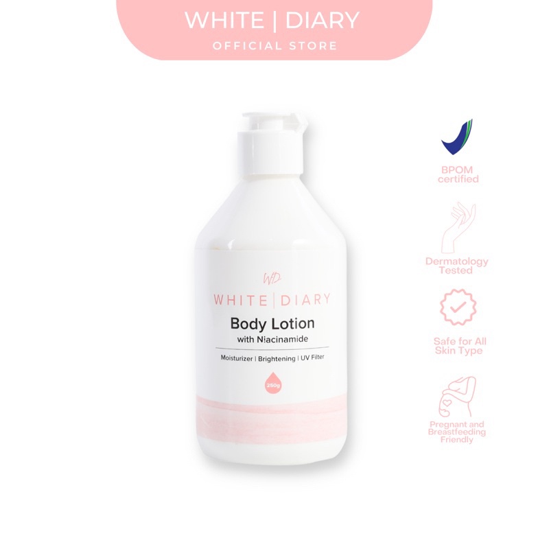 Jual White Diary - Body Lotion with Niacinamide + UV Filter | Shopee ...