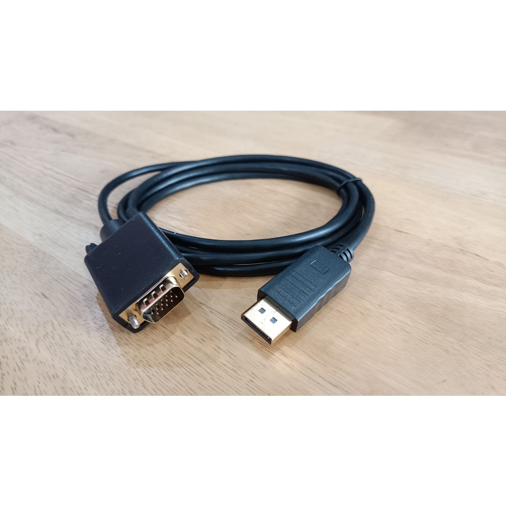 Jual Kabel Display Port Male to VGA Kabel DP TO VGA 1.8 Meter | Shopee ...