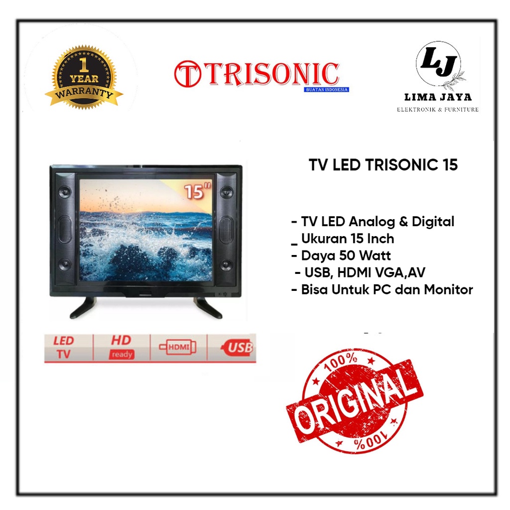 Jual TV LED Trisonic 15 Inch TV Analog dan Digital Bisa untuk Monitor ...