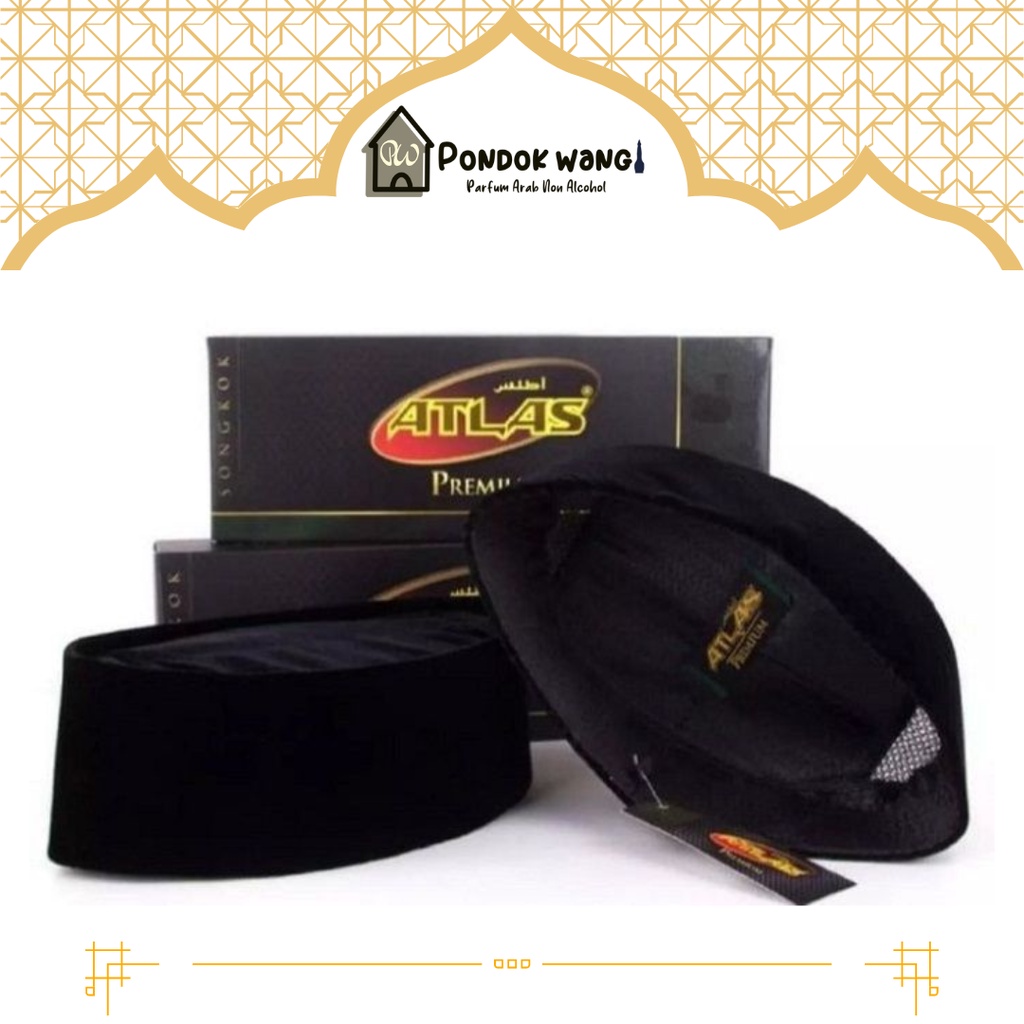 Jual Songkok Atlas Premium Tinggi 8 9 10 Ac Peci Nasional Hitam Kopeah ...