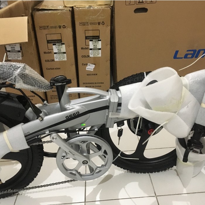 Jual Sepeda Lipat Listrik Lankeleisi G660 Sport Silver Grey Moped ...