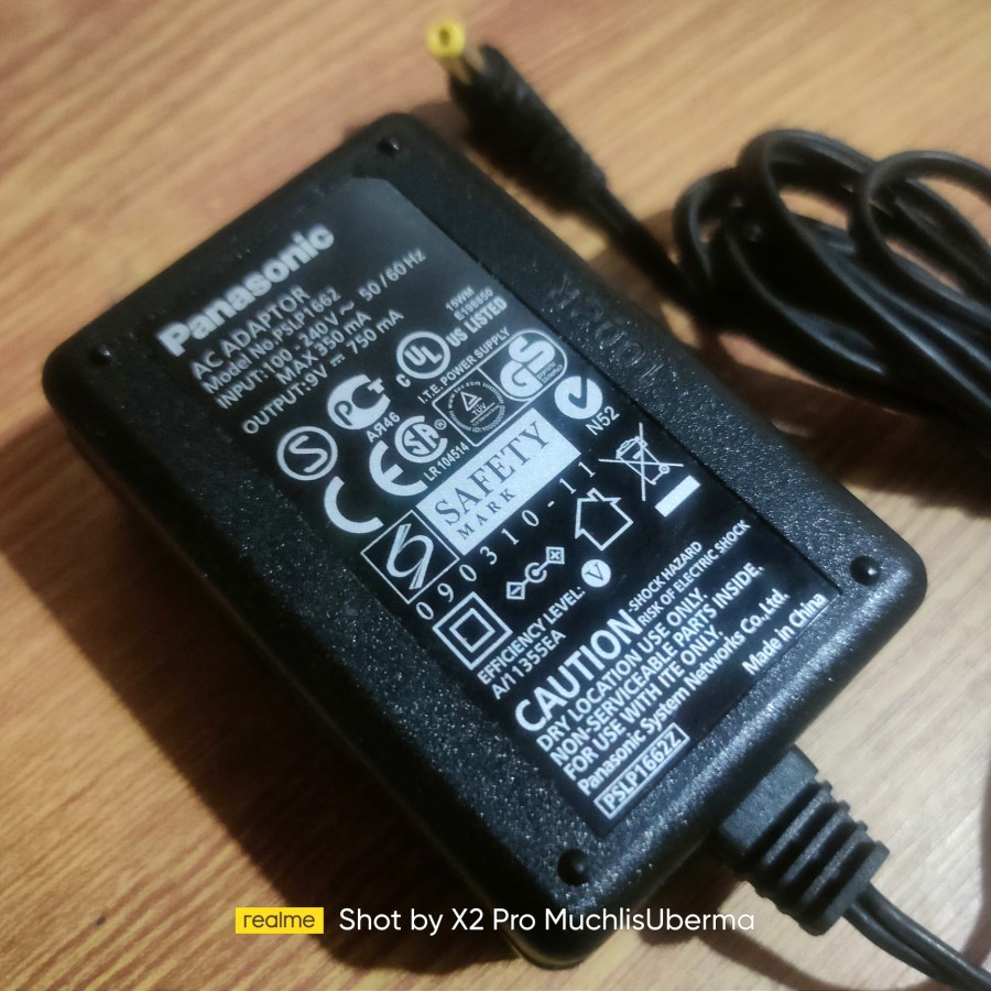 Jual AC Adaptor Panasonic Original 9V 750mA PSLP1662 9 volt 750 mA ...