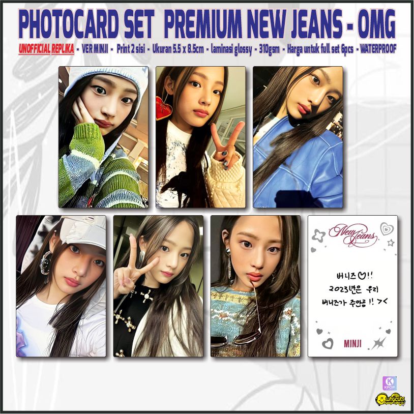 Jual Unofficial Replika Photocard NEW JEANS OMG / print 2 sisi laminasi glossy / anti air isi ...