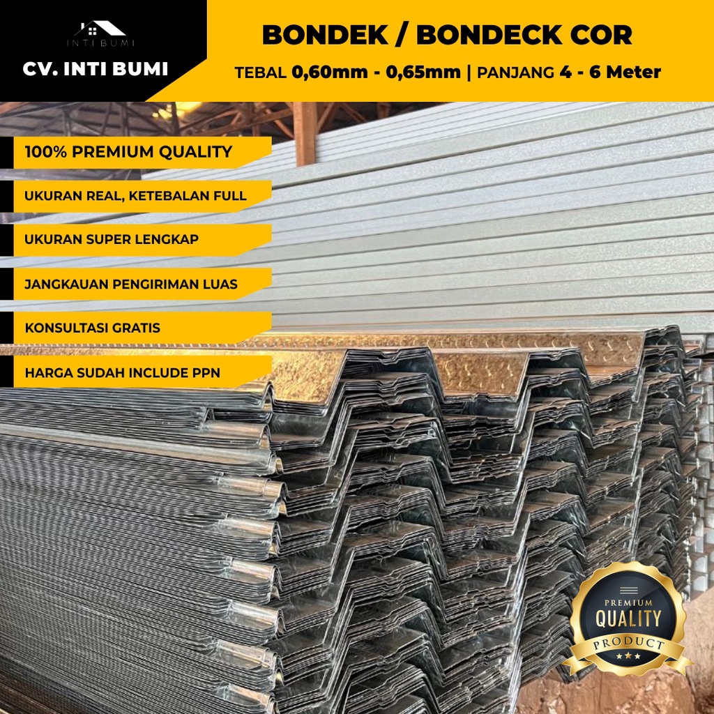 Jual [0,60mm - 0,65mm] BONDEK/BONDECK COR Lengkap ukuran panjang 4m ...