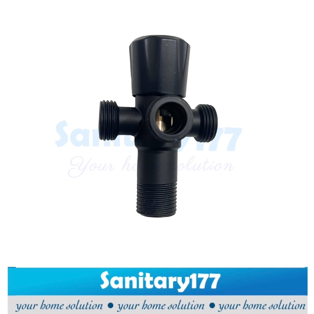 Jual Stop kran cabang 3 HITAM sus304- angle valve 3 WAY keran air ...