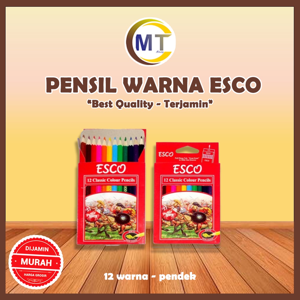 Jual Pensil Warna Esco Clear 12 Warna Pendek Pensil Warna Pendek Pensil Warna Sekolah | Shopee ...