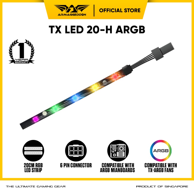 Jual Armaggeddon Tessaraxx ARGB 20CM RGB LED Strip 6 Pin Connector ...