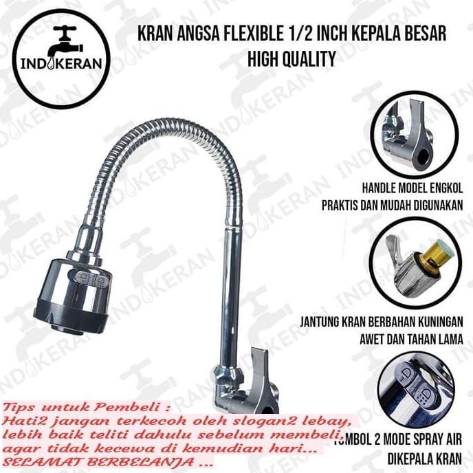 Jual KRAN ANGSA FLEKSIBEL / FLEXIBLE ANGSA DAPUR ON OFF (HIGH QUALITY ...