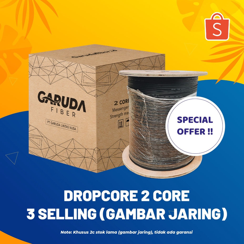 Jual PROMO Kabel Dropcore 2 Core 3 Selling 1km garuda Fiber Dropcore Jaring Garuda Fiber Optic ...