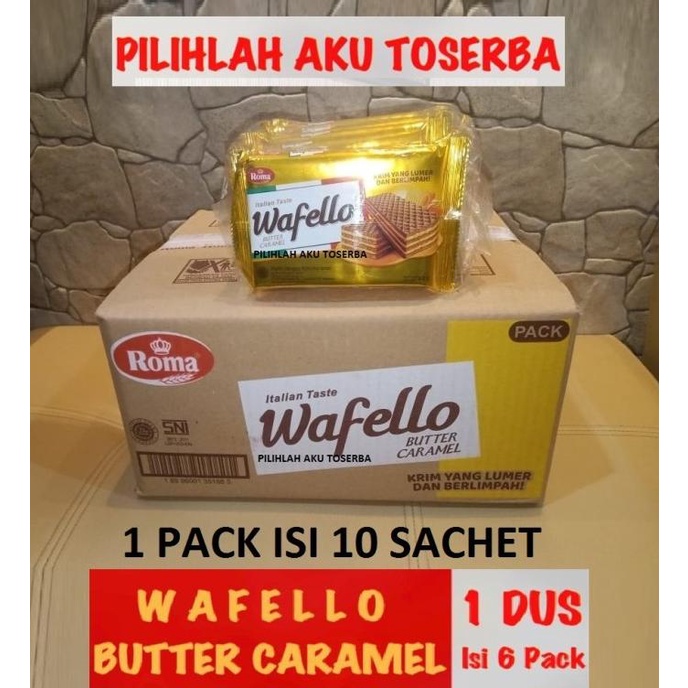 Jual Roma Wafello Butter Caramel 37,5 gr - ( HARGA 1 KARDUS ISI 6 PACK ...