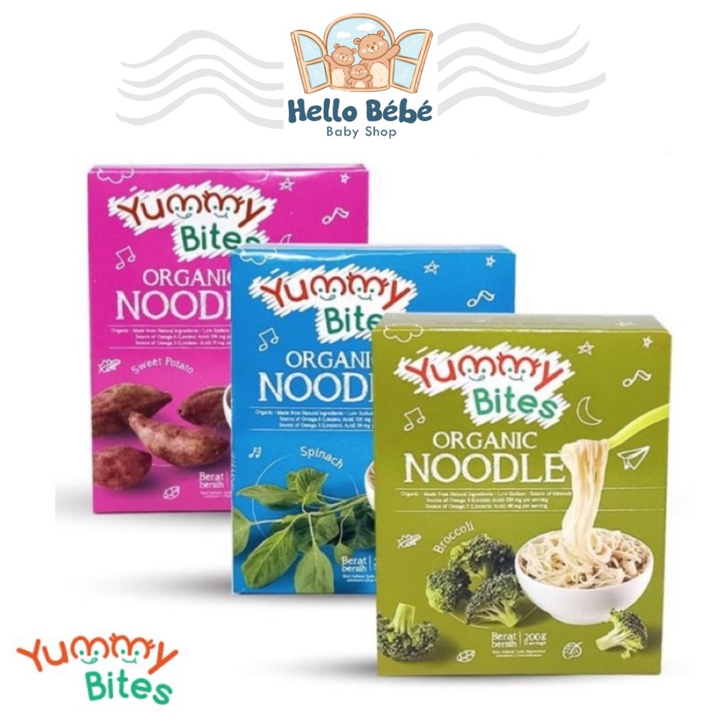 Jual Yummy Bites Organic Noodle Mie MPASI Bayi Organik 200 gram ...